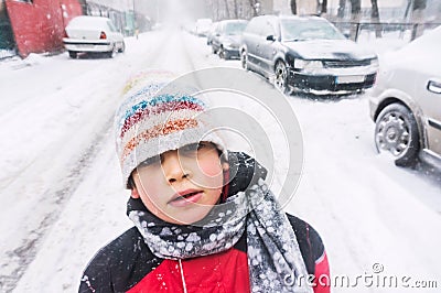 Child In Freezing Cold Weather Stock Images - Image: 37521694