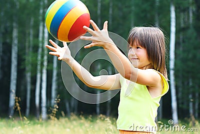 The Child Play With A Ball Stock Image - Image: 15550971