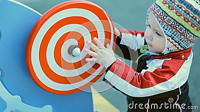 Child Spinning a Spiral Wheel Stock Video - Video of spin, outside ...