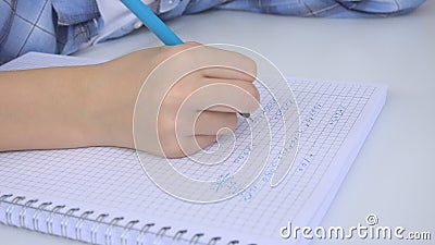 Child Writing in Classroom, Studying, Kid Homework, Student Learning ...