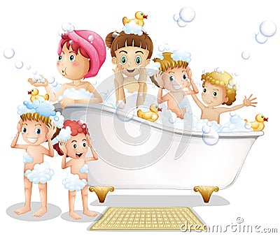 Children And Bath Stock Vector - Image: 45745427