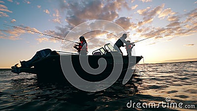 Children are Catching Fish with Their Father while Being on a Boat ...