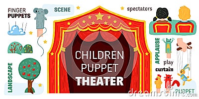 Children Puppet Theater Infographics Cartoon Vector | CartoonDealer.com ...
