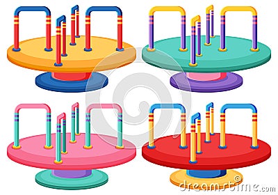 Children Roundabout Playground Cartoon Vector Illustration ...