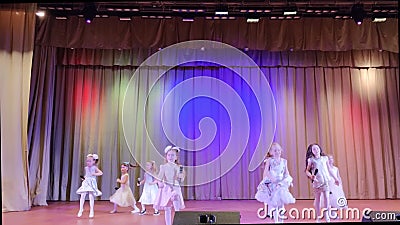 Children Sing a Song on Stage at a Festive Event. Stock Video - Video ...