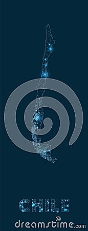 Chile Network Map. Cartoon Vector | CartoonDealer.com #197204549