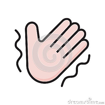 Chill Icon Vector. Hand Is Shaking. Fever Is A Symbol Of The Patient ...