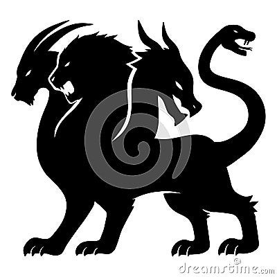 Chimera Silhouette Logo Design Vector Illustration | CartoonDealer.com ...