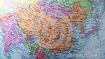 Map of China with motion stock footage. Video of earth - 154232392