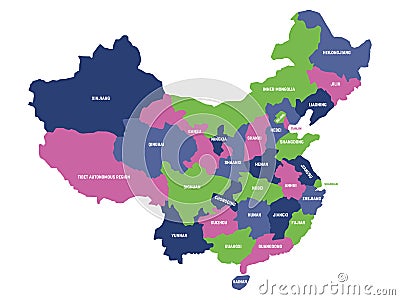 China - Map Of Provinces Vector Illustration | CartoonDealer.com #201476104