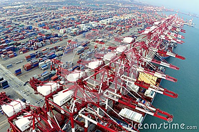 China Qingdao Port Container Terminal Editorial Stock Photo - Image ...
