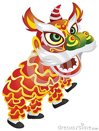 Chinese Dragon Dance Cartoon Vector | CartoonDealer.com #16796387