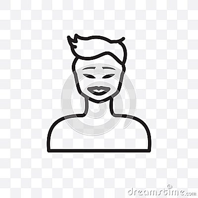 Chinese Face Vector Linear Icon Isolated On Transparent Background ...