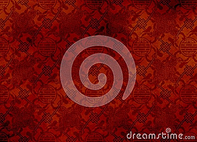 Chinese Red Textured Pattern In Filigree For Backg Stock Photos - Image ...