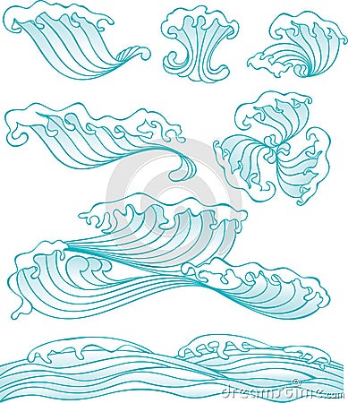 Chinese Style Wave And Water Element Stock Image - Image: 27088321