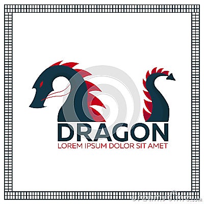 Chinese Traditional Dragon. East Asia. Vector Flat Illustration ...
