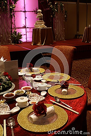 Chinese Wedding Table Setting Stock Photos - Image: 3669293