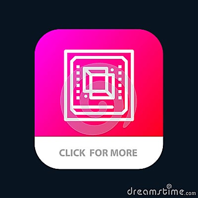 Chip, Computer, Cpu, Hardware, Processor Mobile App Button. Android And IOS Line Version Vector ...