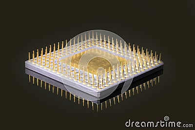 Chip CPU Processor Processor With The Underside, On A Black Background ...