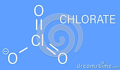 Chlorate Anion Molecule, Chemical Structure. Skeletal Formula. Vector ...