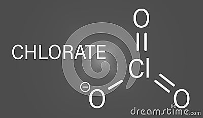 Chlorate Anion Molecule, Chemical Structure. Skeletal Formula. Cartoon ...
