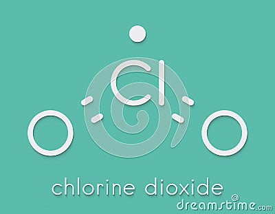 Chlorine Dioxide ClO2 Molecule. Used In Pulp Bleaching And For ...