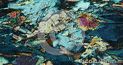 Chlorite Slate Rock Section Under the Microscope Stock Footage - Video ...