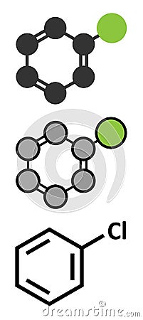Chlorobenzene Industrial Solvent Molecule Vector Illustration ...