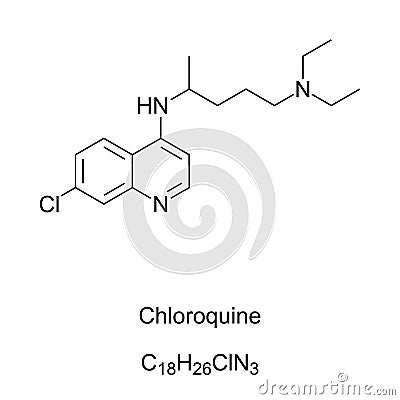 Chloroquine Skeletal Formula And Molecular Structure Vector ...