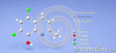 Chlorquinaldol Molecule, Molecular Structures, Intestinal Antiseptic ...