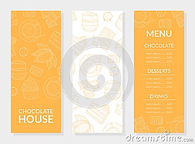 Chocolate House Menu Card Template, Chocolate, Desserts And Drinks ...