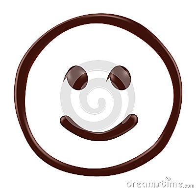 Chocolate Smiley Face On White Background Cartoon Vector ...