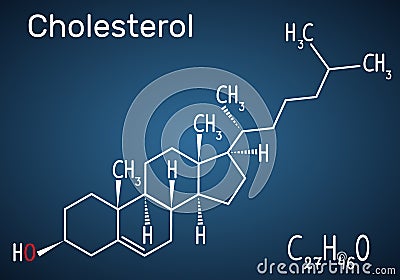 Cholesterol Molecule. Structural Chemical Formula And Molecule M ...