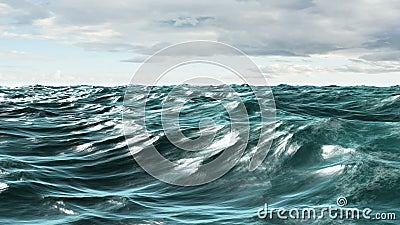 Choppy Blue Ocean Under Cloudy Sky Stock Video - Video of animation ...