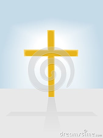 Christian Cross Radiant On Blue Sky Background Stock Photo - Image: 6779040
