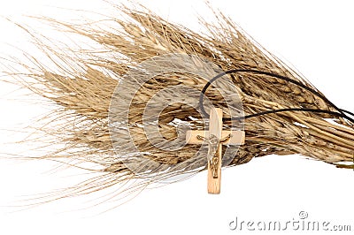 Christian Cross And Wheat Stock Image - Image: 13634581