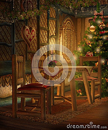 Christmas Cottage 1 Stock Photo - Image: 16868930