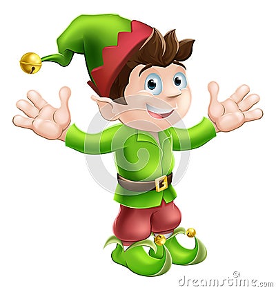 Christmas Elf with sign stock vector. Illustration of designs - 35316182