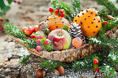 Christmas Fruit Basket Stock Images - Image: 27247124