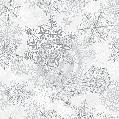 Christmas Seamless Pattern With Gray Snowflakes Royalty Free Stock ...
