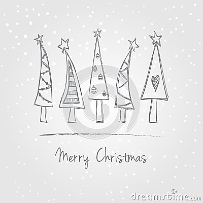Christmas Trees Doodle Stock Photos - Image: 33870093