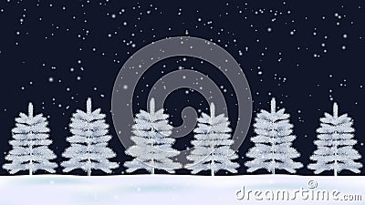 Christmas Trees and Snow Animation. Seamless Loop Motion with Alpha ...