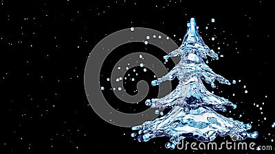 Christmas Water Splash Tree on Black Background Stock Video - Video of ...