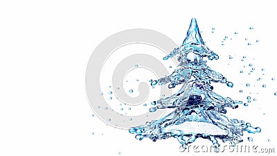 Christmas Water Splash Tree Isolated On White Royalty-Free Stock ...