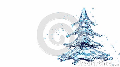 Christmas Water Splash Tree Isolated on White Stock Video - Video of ...
