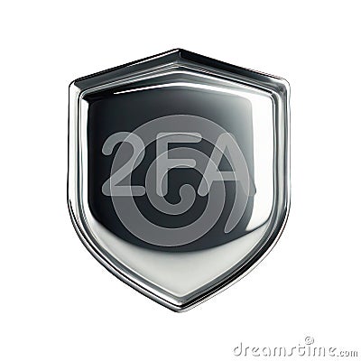 Chrome 3D Shield Icon With The Inscription 2FA, Two-factor ...