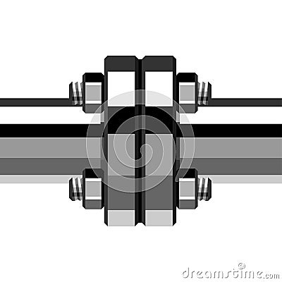 Chrome Pipe Flange Cartoon Vector | CartoonDealer.com #30859575