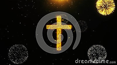 Church Cross Christianity Religion Icon on Firework Display Explosion ...