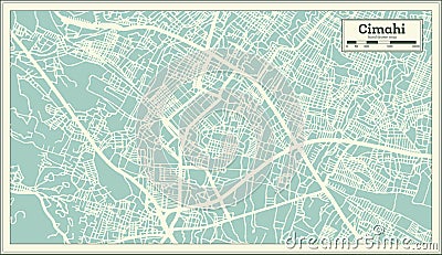 Cimahi Indonesia City Map In Retro Style. Outline Map Vector ...