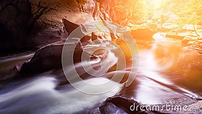 Cinemagraph Continuous Loop Animation of Beautiful River in a Cave ...
